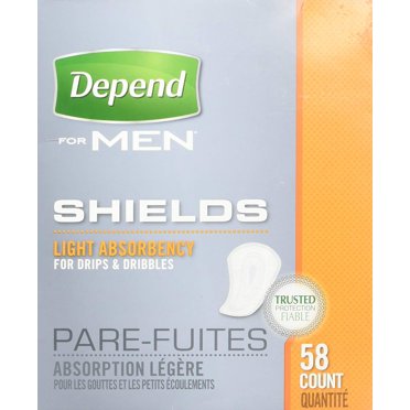 Depend Incontinence Shields for Men - Pack of 58 - Walmart.com