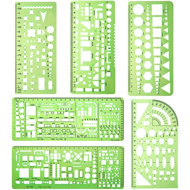 Pieces Plastic Measuring Ruler Drafting Templates Building Formwork ...