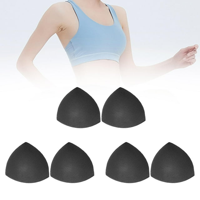 3 Pairs Foam Bra Insert Refreshing Soft Bra Pads Inserts for , Black ...