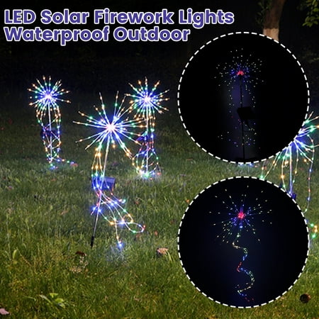 EIMELI Solar Firework Lights 200 LED Solar Powered Garden Firework ...