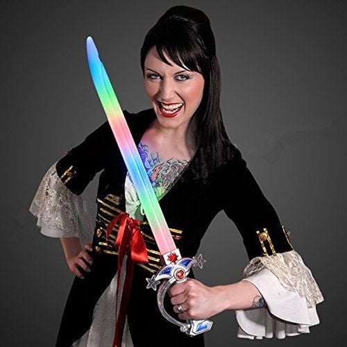 2 pack Flashing LED Pirate Light up Sword with Sound Swashbuckler LED ...