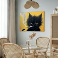 AatoeaX Funny Black Cat Smoking a Cigarette Poster Cat Art Print ...