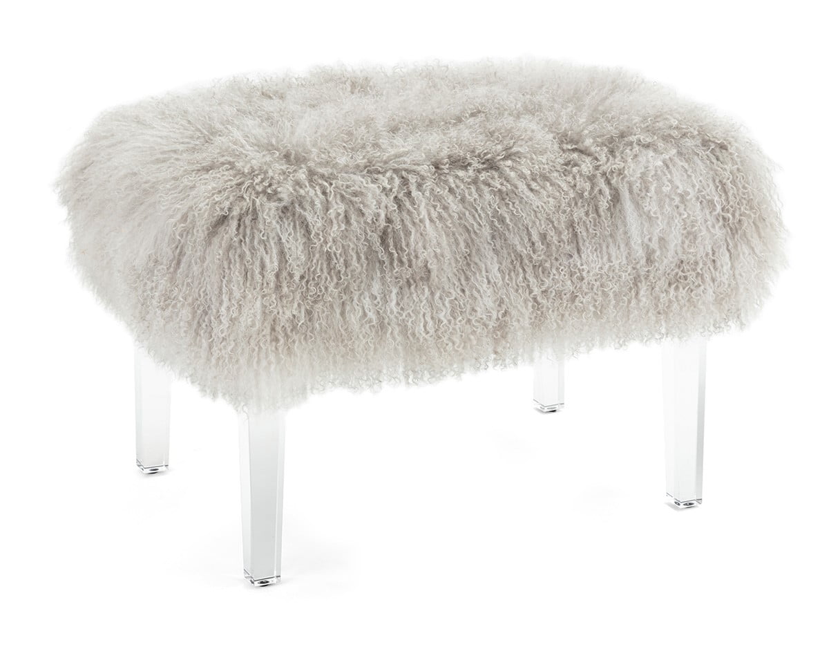 Brietta Tibetan Fur and Acrylic Bench - Walmart.com