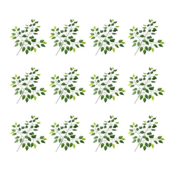 12 Pieces Cloth Fake Leaf Colorful Decorative Realistic Replacement ...