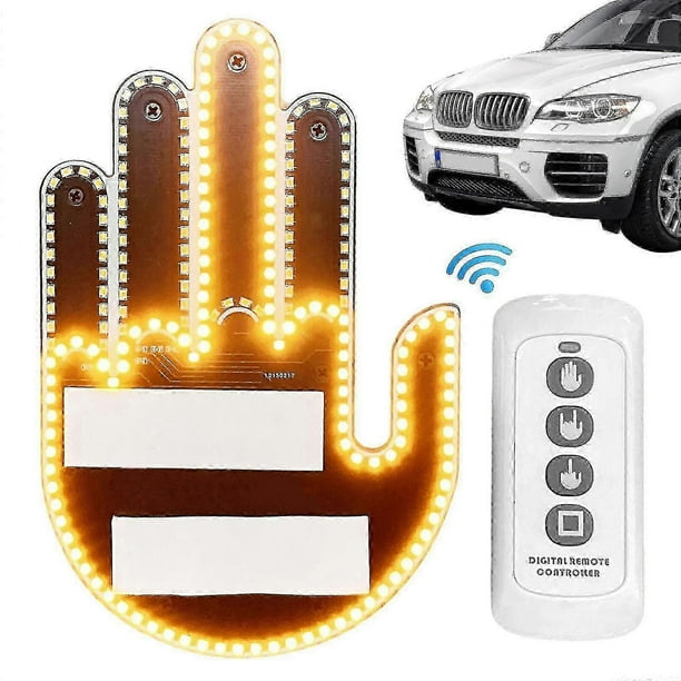 Funny Car Finger Light With Remote, Road Rage Signs Middle Finger ...