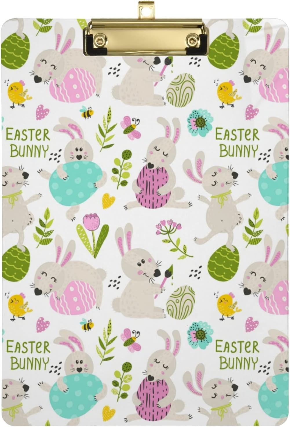 FMSHPON Easter Bunny Rabbit Clipboard Hardboard Wood Nursing Clip Board ...