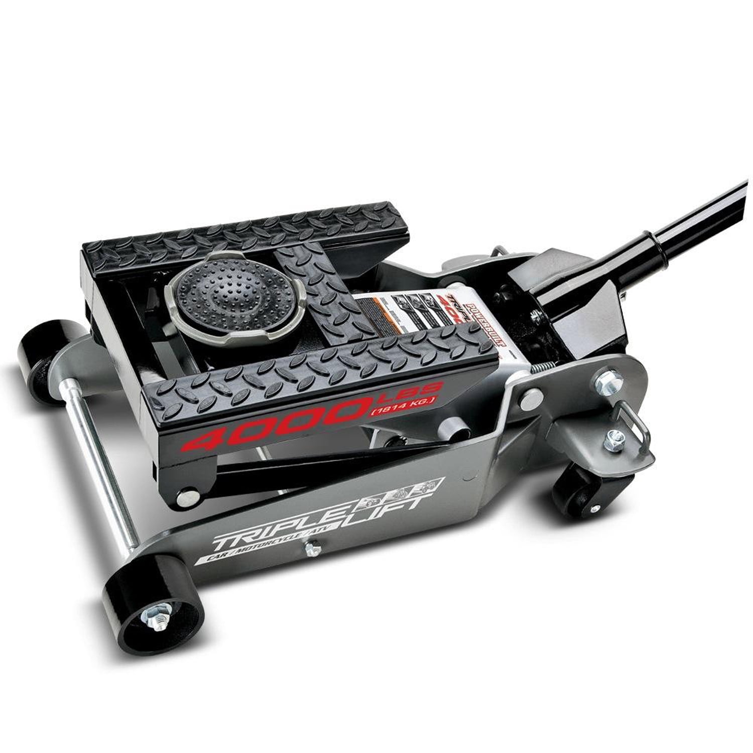 Powerbuilt 620422 Heavy Duty 3-in-1 4000 Pound 2 Ton Triple Lift Floor ...