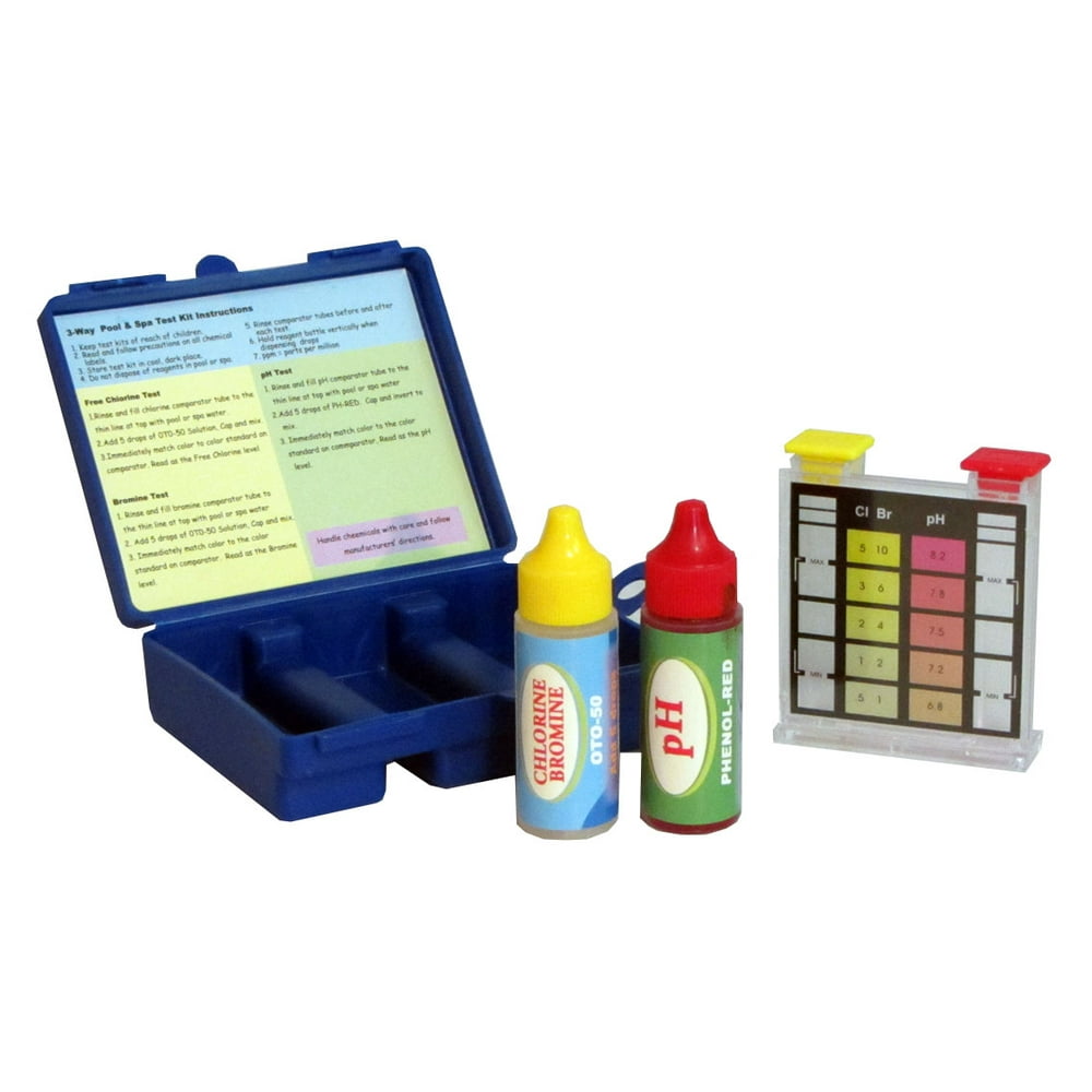 Swimming Pool Water Test Kit for Chlorine, Bromine and PH - Walmart.com ...