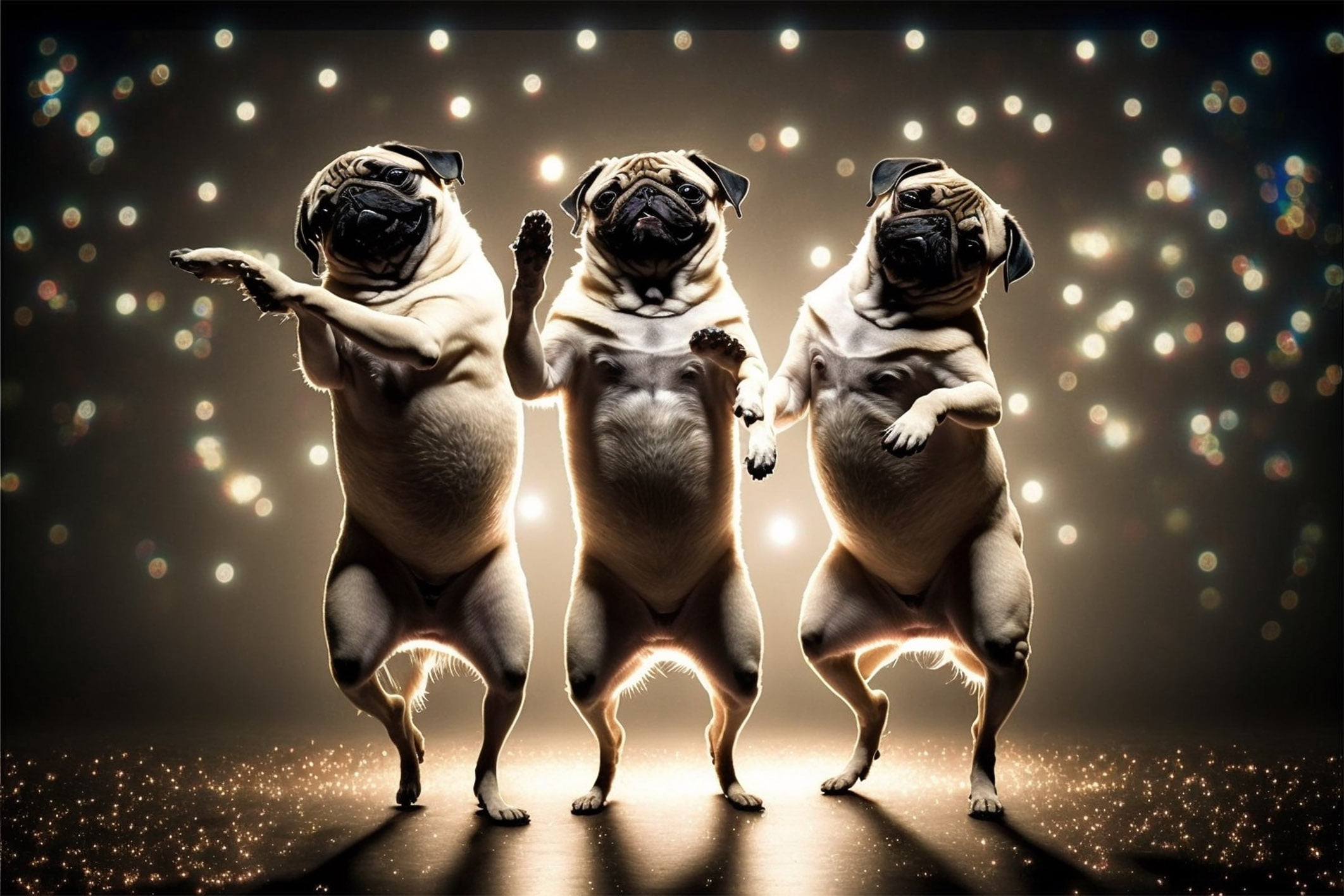 24x36 gallery poster, Disco Dancing Pugs p3 - Walmart.com
