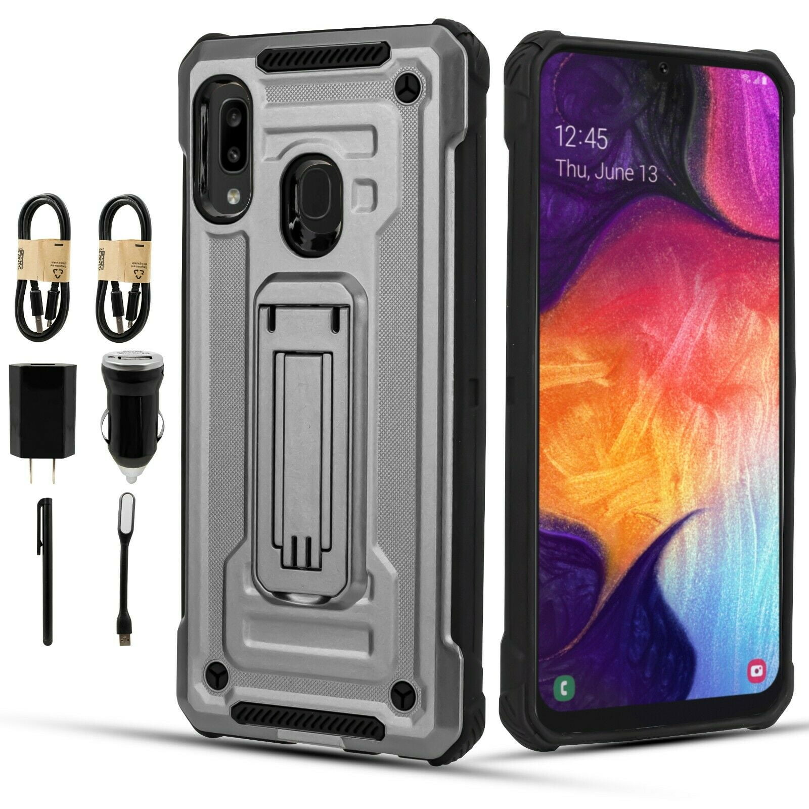 Value Pack for 5.83" Samsung Galaxy A10e Built-in Kickstand Raised ...