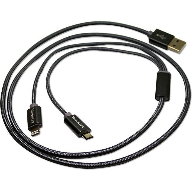 VisionTek Micro USB and Lightning to USB 2 Meter Cable (900929 ...