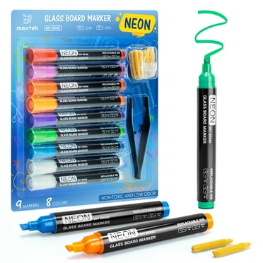 Quartet Glass Board Fine Tip Neon Markers - Fine Marker Point ...