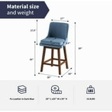 ZAFLY Bar Stools Set of 4, 360° Swivel, Faux Leather, Wooden Frame, Navy Blue - Walmart.com