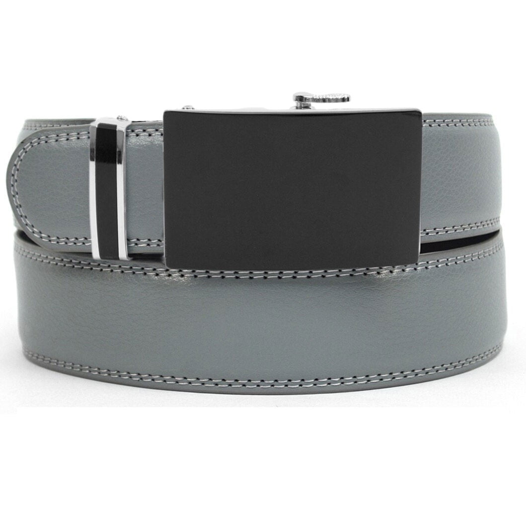 Genuine Leather Sliding Buckle Ratchet Cut to Size Belt Alloy Automatic ...