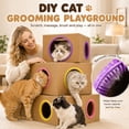 3-Pack Cat Self Groomer for Cardboard Box, DIY Grooming Brush Ring for ...