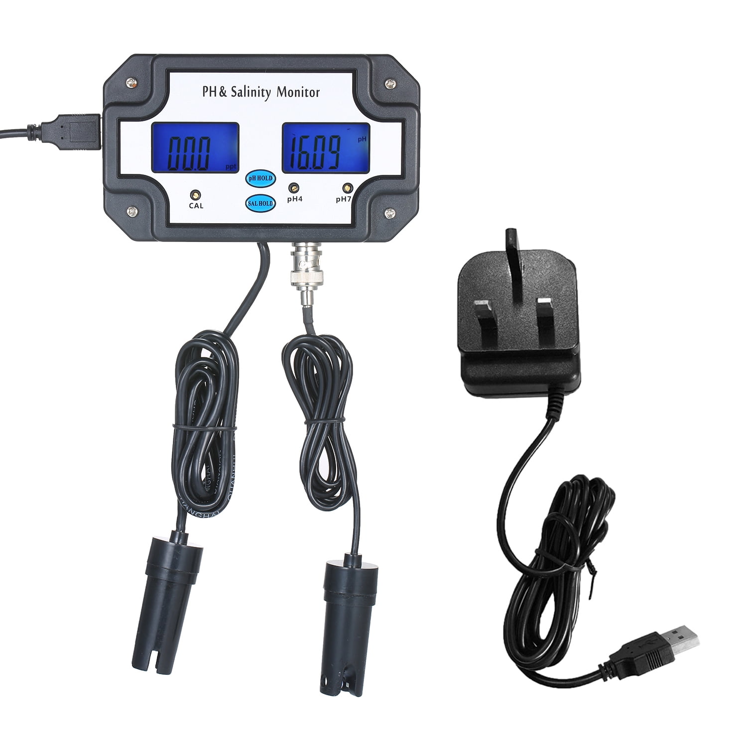 PH/Salinity Meter Water Quality Tester Detector PH & Salinity Monitor 2 ...