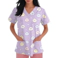 AHMOMEI S-5XL Plus Size Women Scrub Top Stretchy Cartoon Animal Print ...