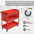 Odaof 3 Tier Mobile Metal Toolbox, Rolling Tool Cart with Wheels and Drawer, 330 lbs Capacity ...