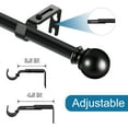 Widyana Black Curtain Rods for Kitchen/Windows 30 to 72 inches with ...