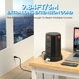 SMALLRT Power Strip Tower with 12 Outlets 4 USB Ports 10ft Extension ...