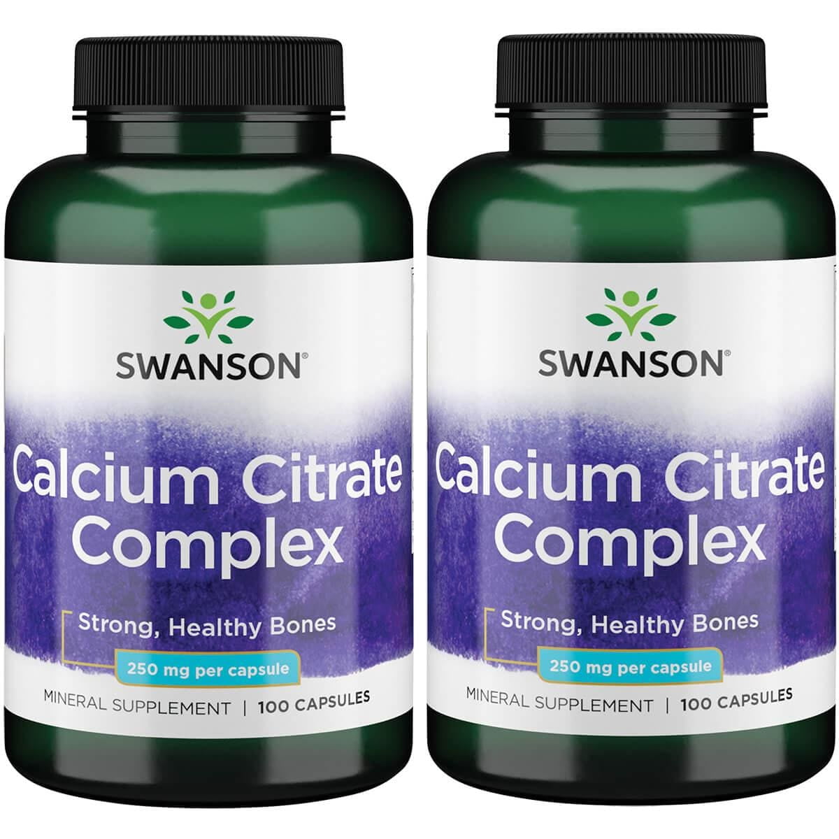 Swanson Calcium Citrate Complex 250 mg 100 Caps 2 Pack - Walmart.com