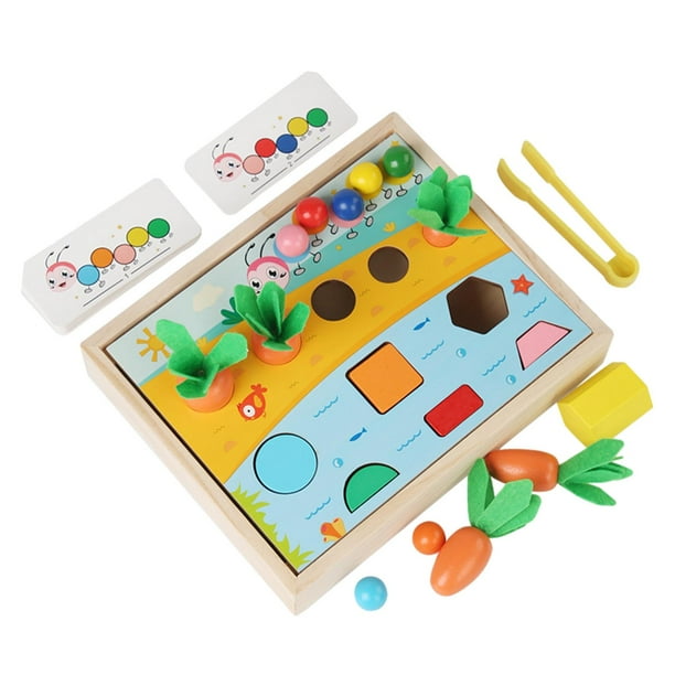 STARTIST Wooden Shape Color Sorting Toy Shape Sorter Puzzle Toy for ...