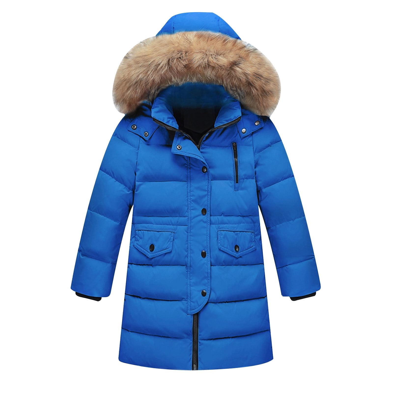 Kids Girls Boys Winter Warm Thick Hooded Down Coat Down Jacket Padded ...