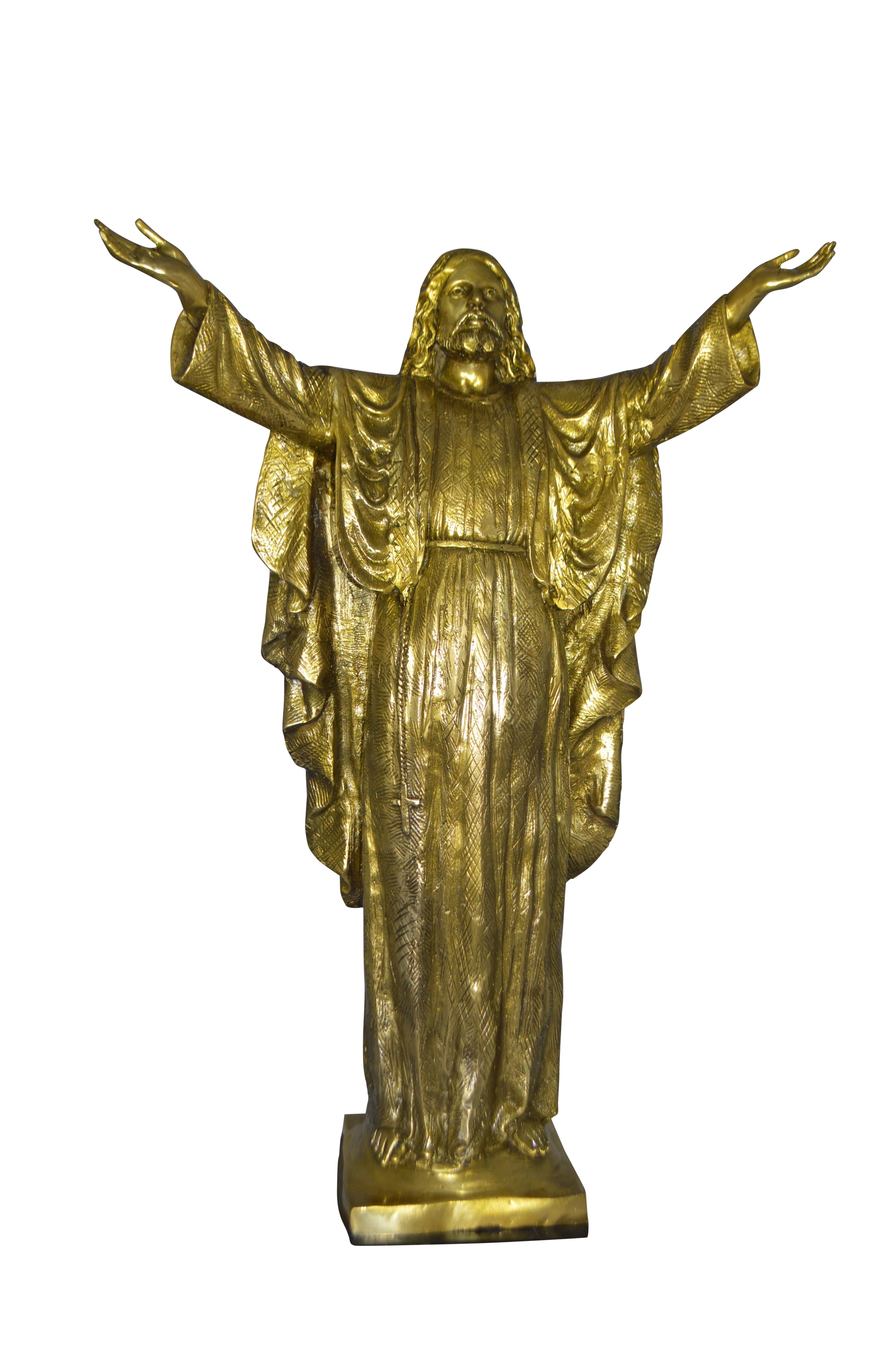 Jesus Opens His Hands Bronze Statue - Size: 10"L x 21"W x 32"H ...