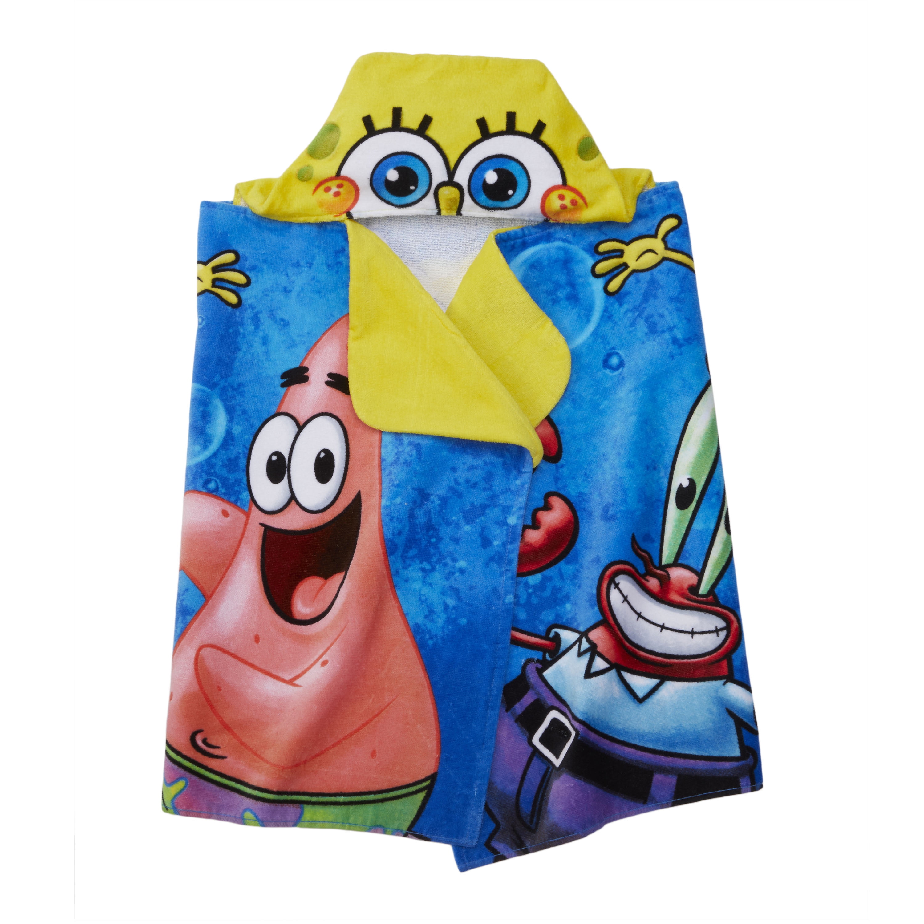 SpongeBob SquarePants Kids Hooded Towel and Character Loofah Set ...