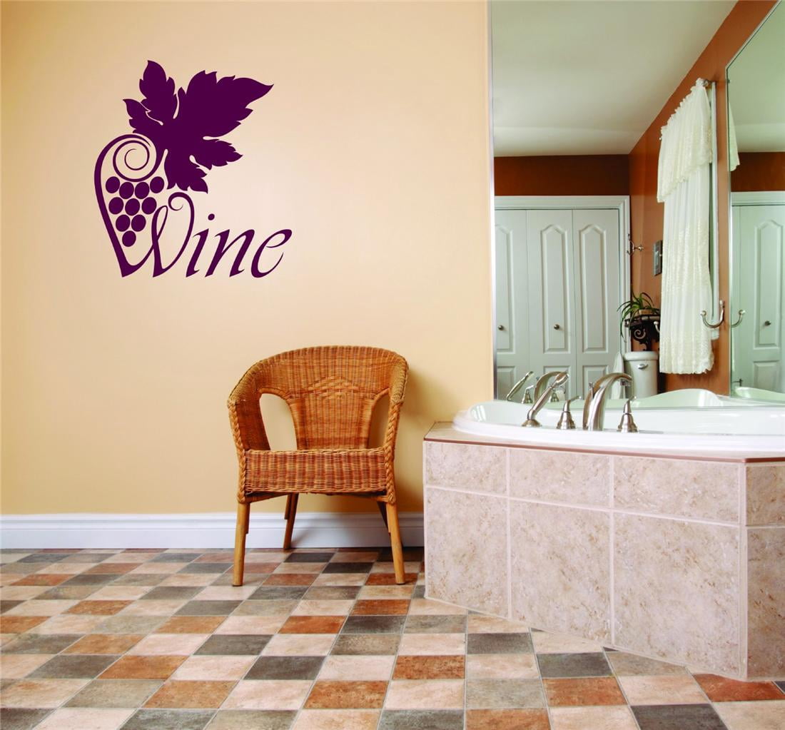 Design With Vinyl Wine Artwork Grapes Glasses Wino Vino Kitchen Bar ...