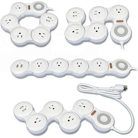 NETSENG Variant Power Cord Charger Outlet - Flat Plug Power Strip with ...
