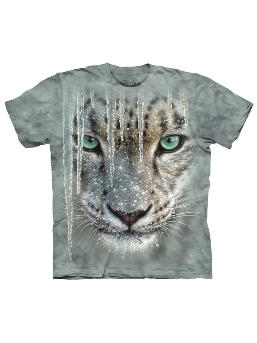 Grey 100% Cotton Icicle Snow Leopard Novelty T-Shirt - Walmart.com
