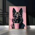 Affixzi Pink German Shepherd Art Print: Sunglasses Dog Poster, Funny ...