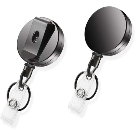 2 Pack Upgraded Retractable Keychain with Screw Clip for Keys, ID Cards ...