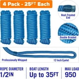 Better Boat Dock Lines Boat Ropes for Docking 1/2" Line Braided Rope 25 ...