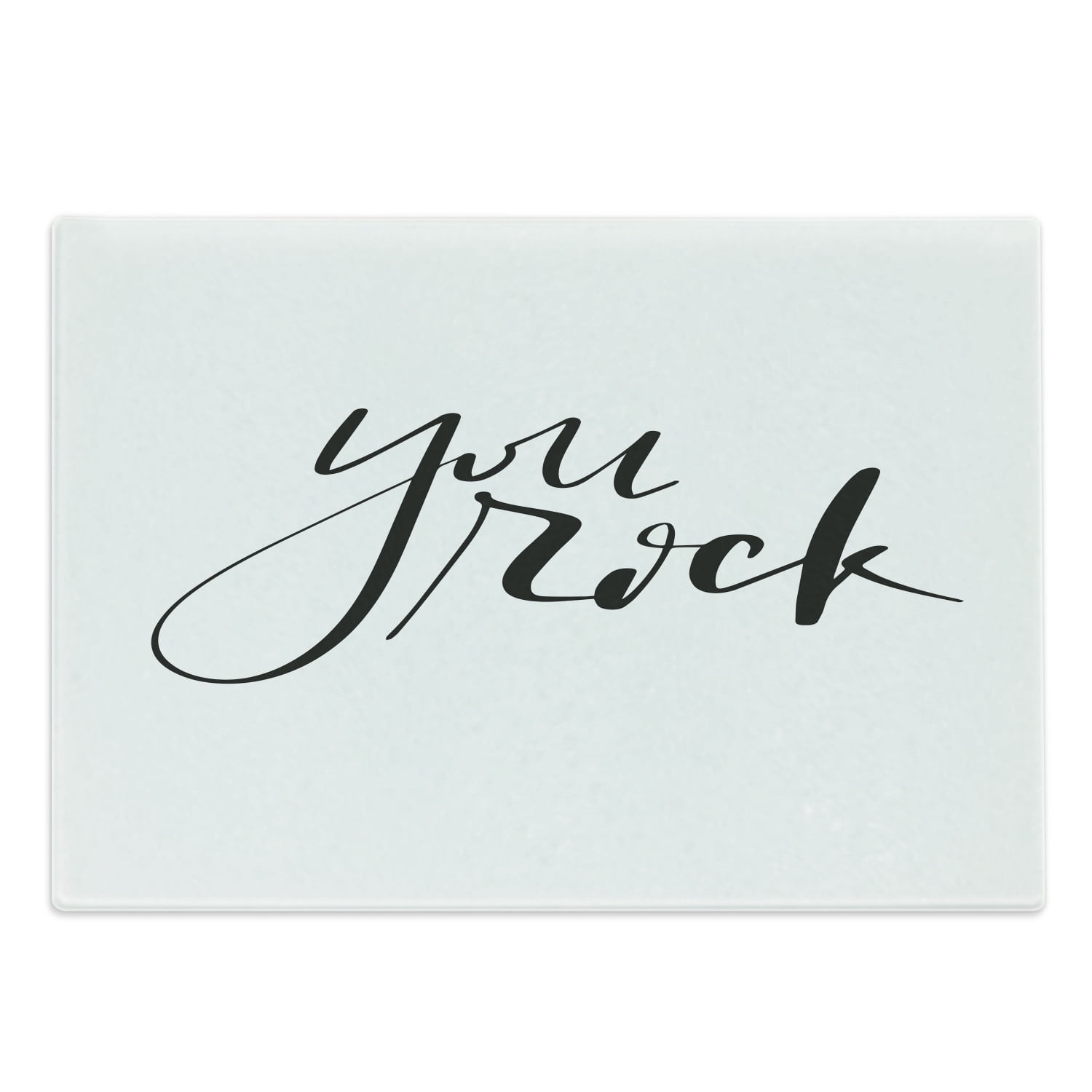 You Rock Cutting Board, Monochrome Simplistic Cursive Calligraphy with ...