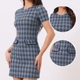 DARING DIVA Women's Dress Short Sleeve Vintage Houndstooth Dresses L ...