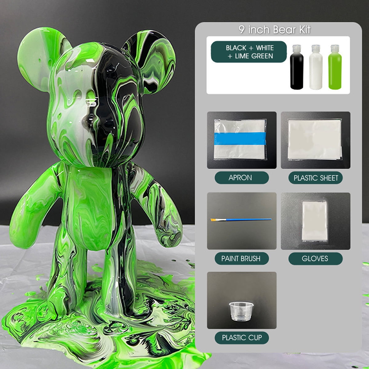 9" DIY Create customize Art and Craft kit Non-Toxic Pour Over Acrylic ...