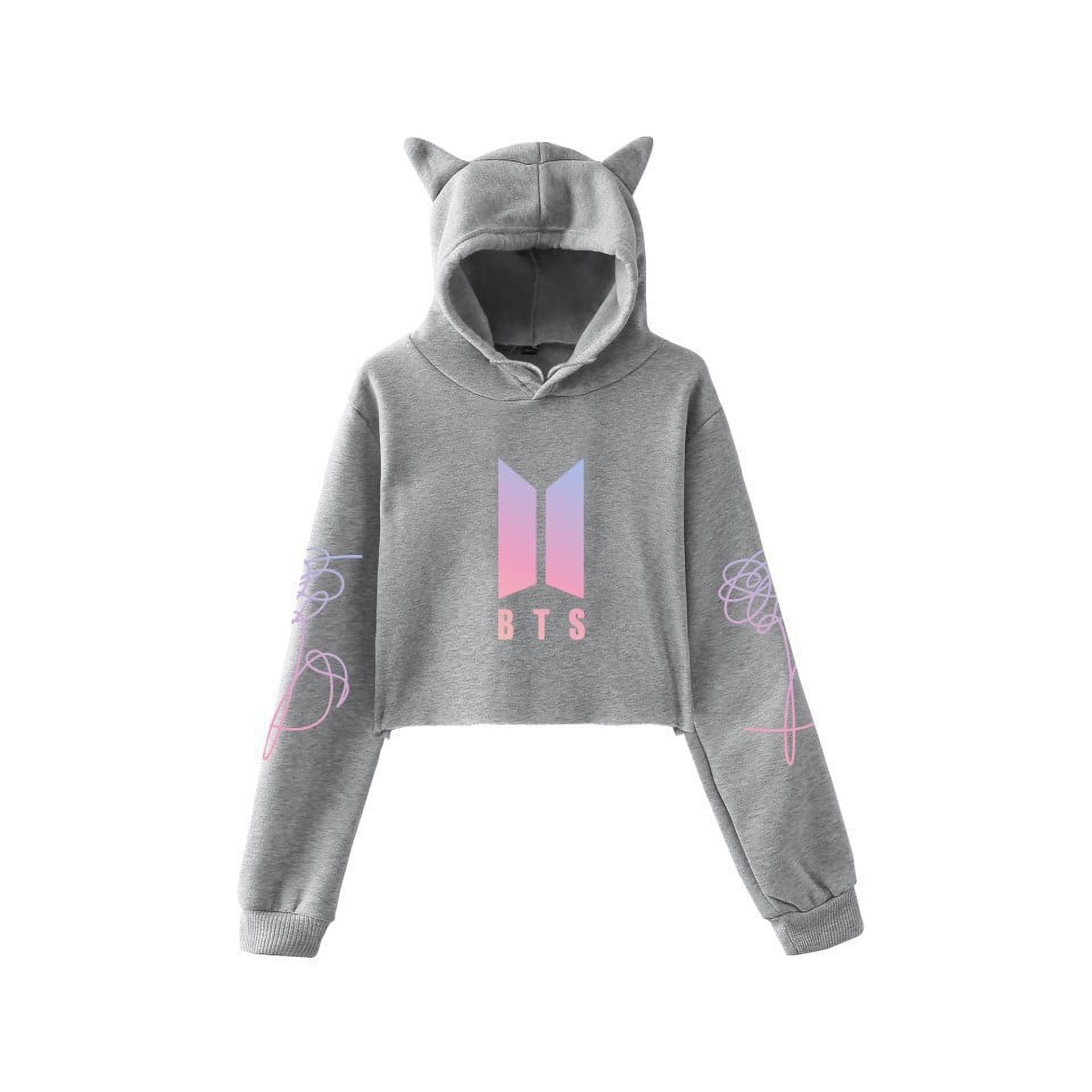 Sudadera Recortada con Orejas de Gato de Apoyo de BTS Surrounding ...
