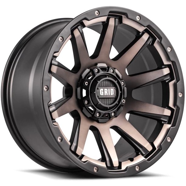 Grid OffRoad Custom Wheel for 20x10 inch Offset Matte Black Machined ...