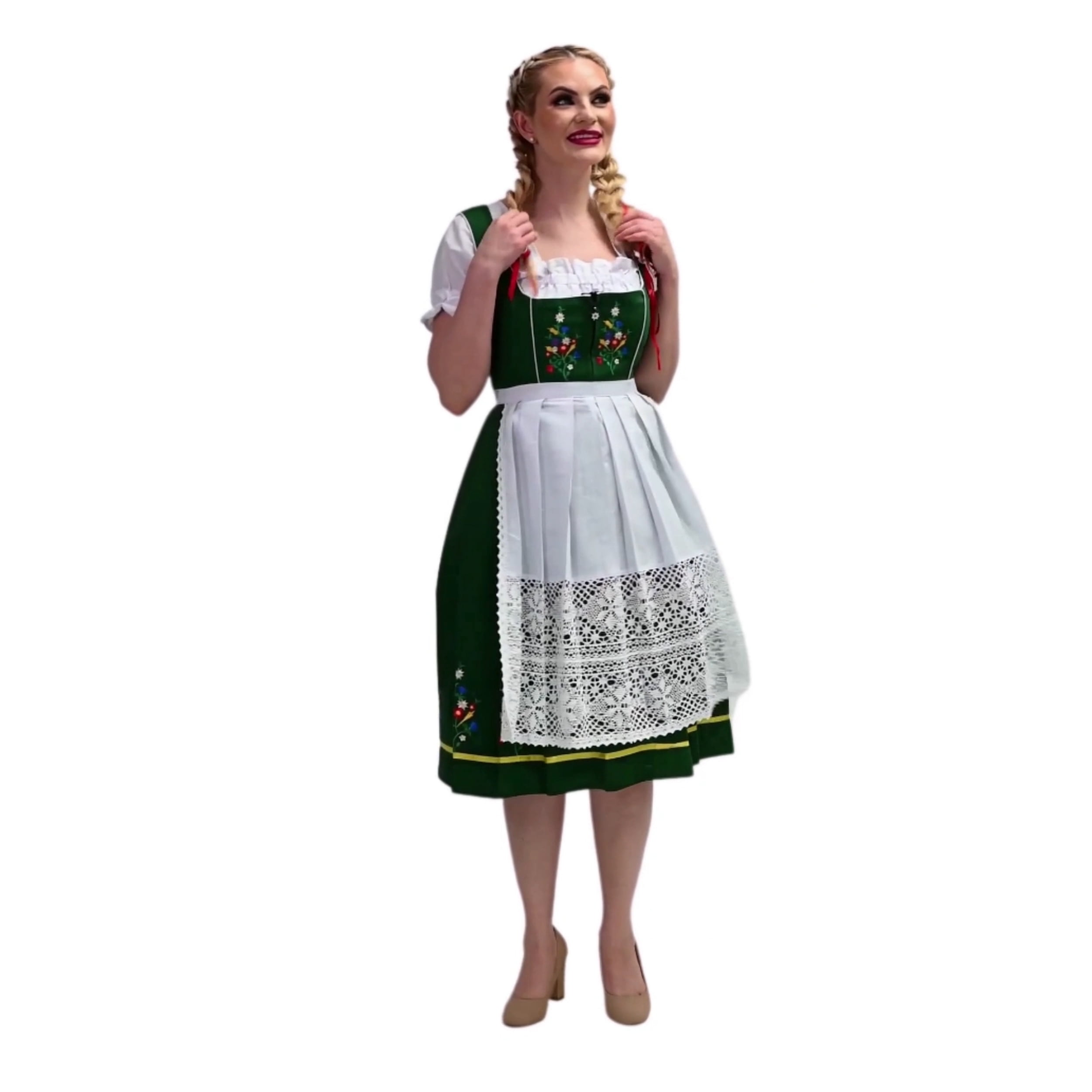 Dirndl Trachten Haus 3 Piece Long German Oktoberfest Dirndl Cotton ...