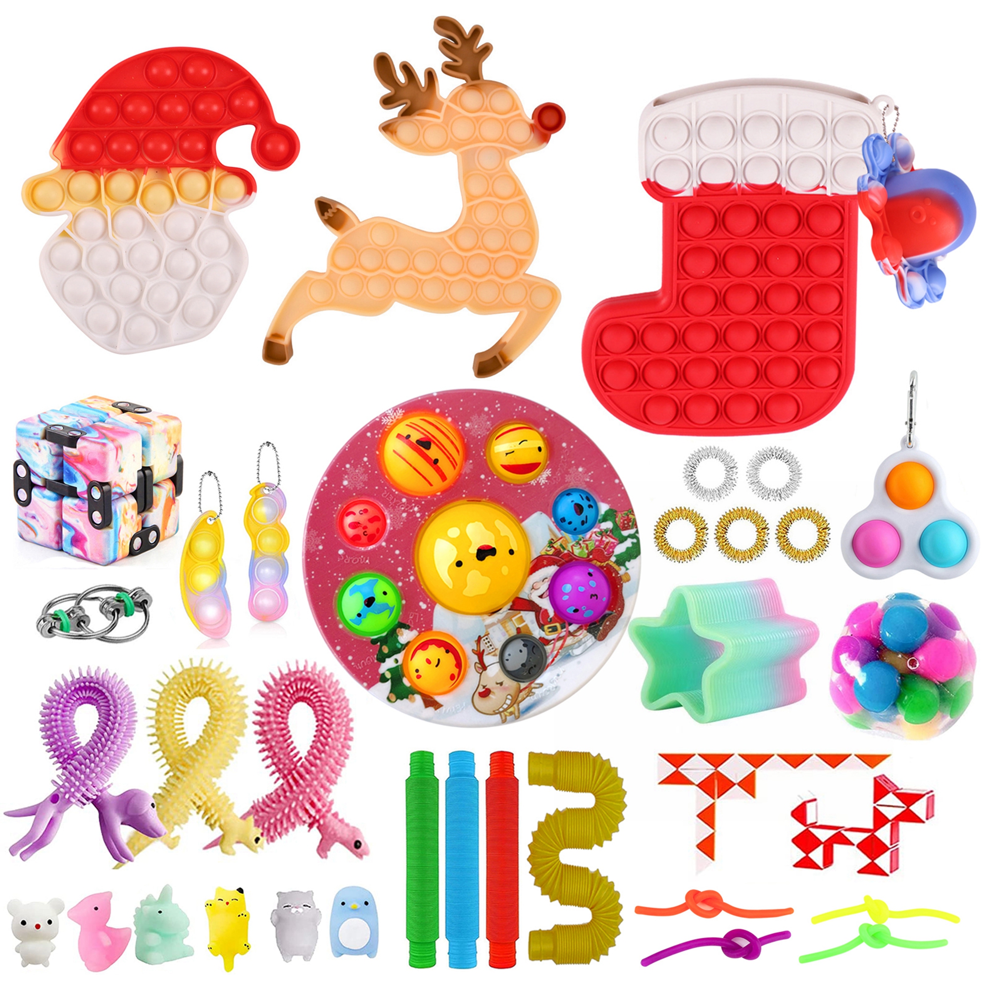 Fidget Packs Fidget Toy Set Anti-Anxiety Tools with Big Size Push ...