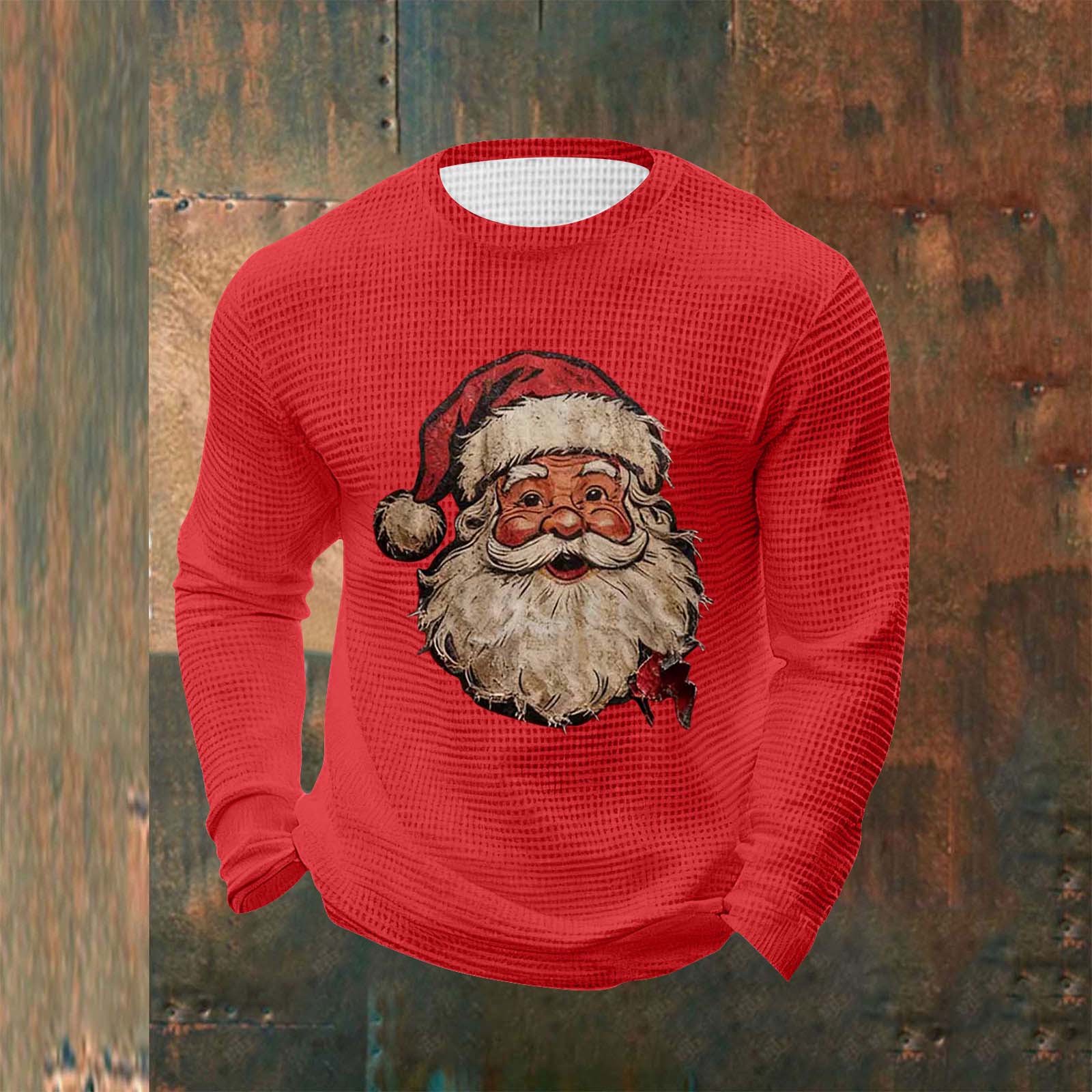 Click here for Yaoyar Mens Christmas Prints Waffle Long Sleeve Sh... prices