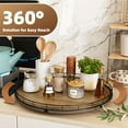 18" Acacia Wood Lazy Susan Turntable, Farmhouse Round Rotating Tray for ...