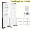 SSWBasics White Triangle Slat Grid Tower with Base & Casters Grid Wall ...