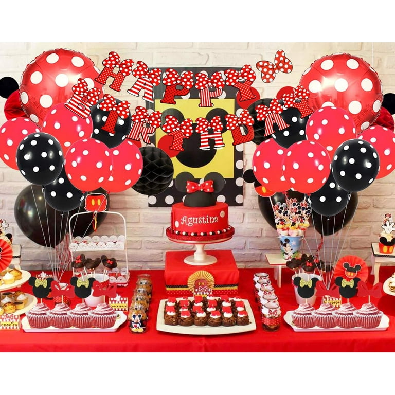 Red Minnie Mouse Birthday Banner