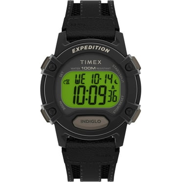 Timex Men's Expedition Shock XL Vibrating Alarm 50mm Watch – Black Case ...