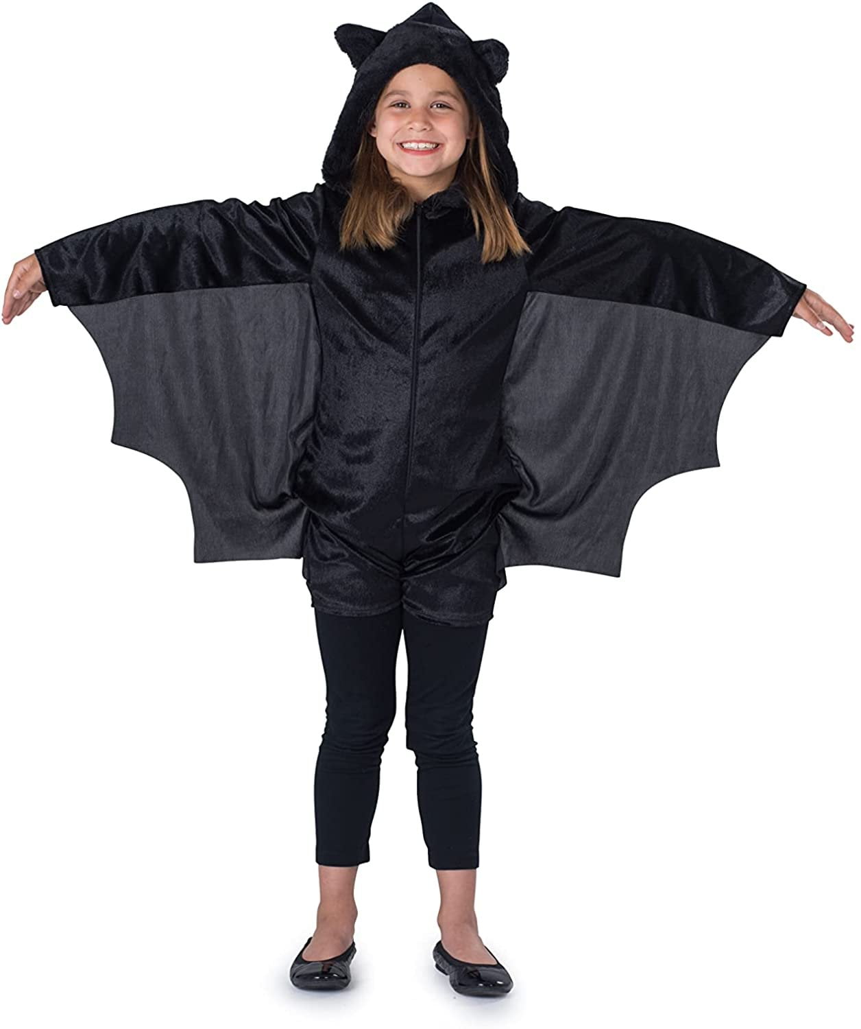 Dress-Up-America Bat Costume for Kids - Girls Black Bat Jumpsuit Romper ...