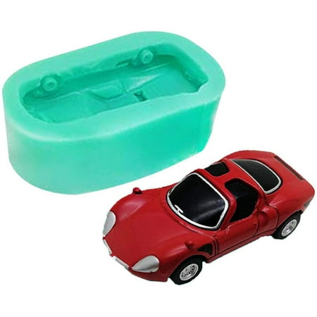 Silicone Mold Racing Car Shaped Fondant Mold for DIY Baking Cake Making ...
