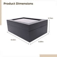 6 Slots Wooden Tea Box with Window, Black Wood Tea Organizer Storage ...